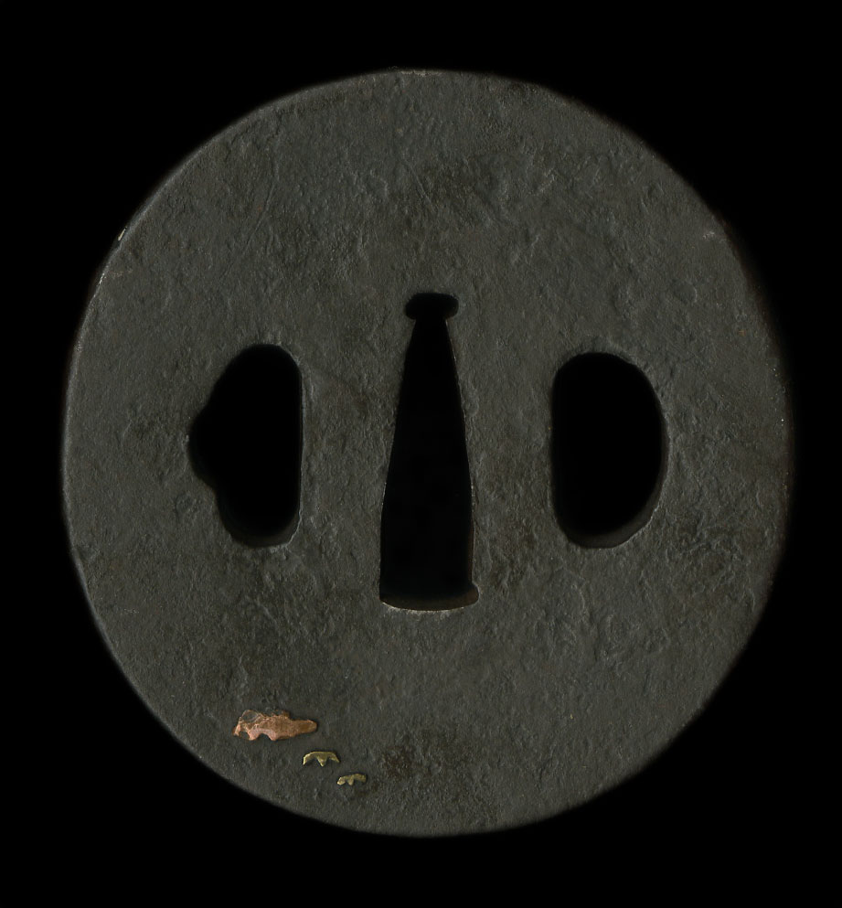 Japanese Sword Tsuba Sale - Iron tsuba of Shrine, Rocks, Trees, and ...