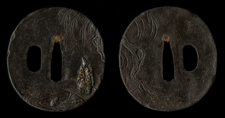 Japanese Sword Tsuba Sale - Iron Ko-Nara Style Tsuba