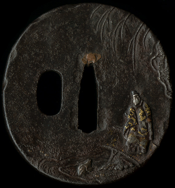 Japanese Sword Tsuba Sale - Iron Ko-Nara Style Tsuba