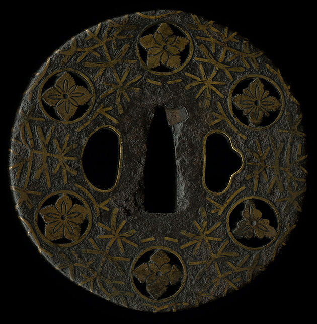Japanese Sword Tsuba Sale - Large Iron Sukashi Mon Tsuba by the Yoshiro ...