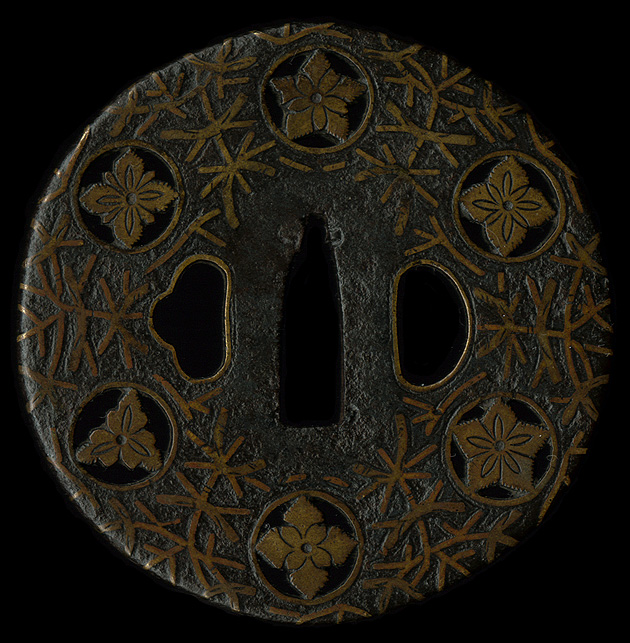 Japanese Sword Tsuba Sale - Large Iron Sukashi Mon Tsuba by the Yoshiro ...