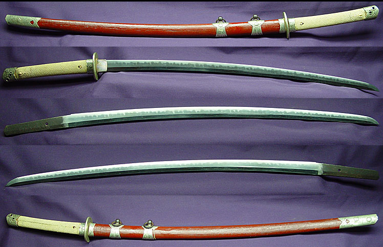 Japanese Sword - Meiji Solid Silver Tachi Mounts w/ Blade Signed Bishu ...